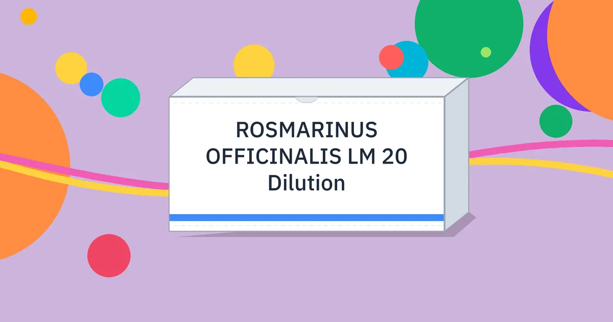Symbolbild: Packung mit der Aufschrift ROSMARINUS OFFICINALIS LM 20 Dilution (PZN 13680864) – Verfügbarkeit und Bezug in Apotheken in Frankfurt am Main