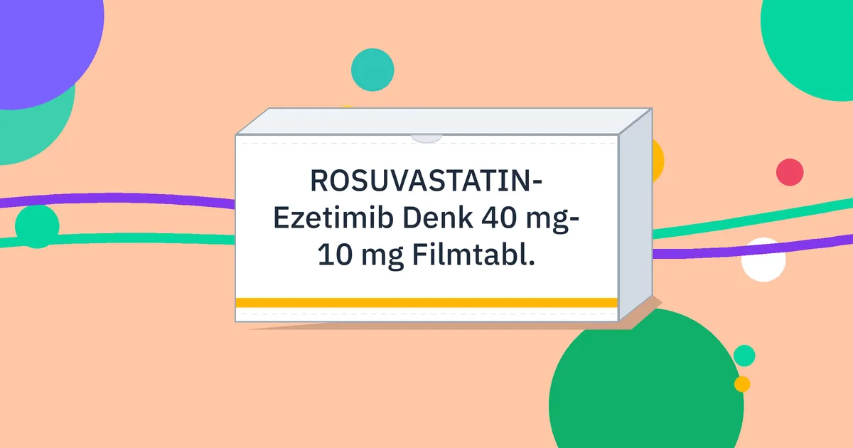 Symbolbild: Packung mit der Aufschrift ROSUVASTATIN-Ezetimib Denk 40 mg-10 mg Filmtabl. (PZN 11674925) – Verfügbarkeit und Bezug in Apotheken in Frankfurt am Main
