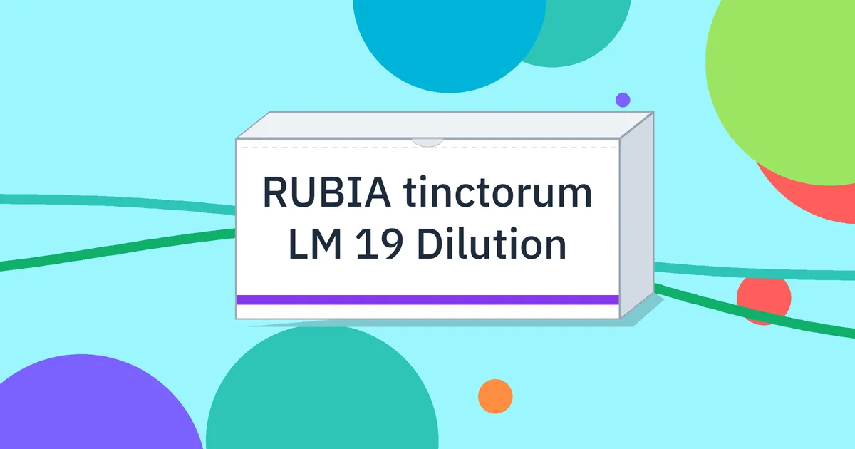 Symbolbild: Packung mit der Aufschrift RUBIA tinctorum LM 19 Dilution (PZN 13056829) – Verfügbarkeit und Bezug in Apotheken in Frankfurt am Main