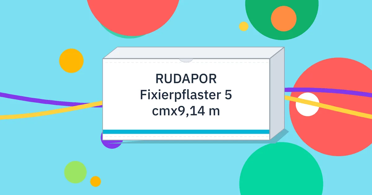 Symbolbild: Packung mit der Aufschrift RUDAPOR Fixierpflaster 5 cmx9,14 m (PZN 09510116) – Verfügbarkeit und Bezug in Apotheken in Frankfurt am Main