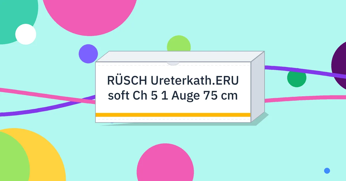Symbolbild: Packung mit der Aufschrift RÜSCH Ureterkath.ERU soft Ch 5 1 Auge 75 cm (PZN 04248955) – Verfügbarkeit und Bezug in Apotheken in Frankfurt am Main
