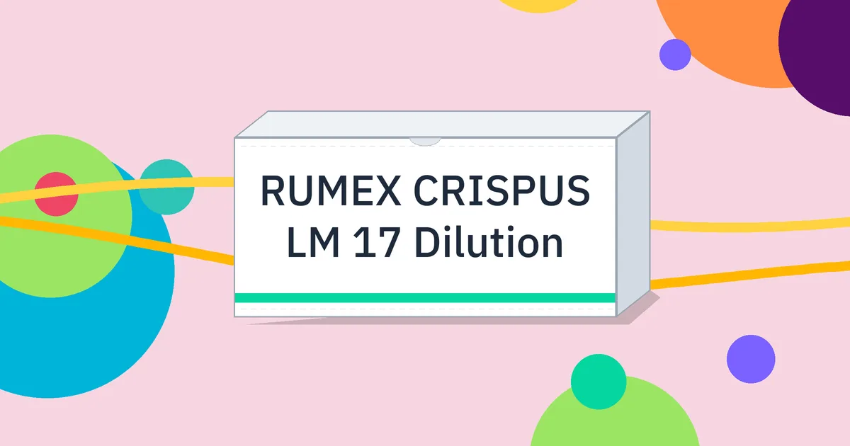 Symbolbild: Packung mit der Aufschrift RUMEX CRISPUS LM 17 Dilution (PZN 13172820) – Verfügbarkeit und Bezug in Apotheken in Frankfurt am Main