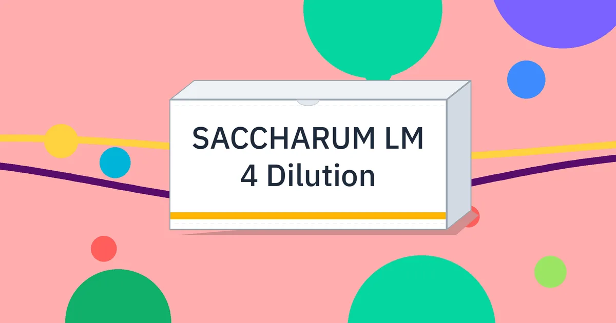 Symbolbild: Packung mit der Aufschrift SACCHARUM LM 4 Dilution (PZN 13176172) – Verfügbarkeit und Bezug in Apotheken in Frankfurt am Main