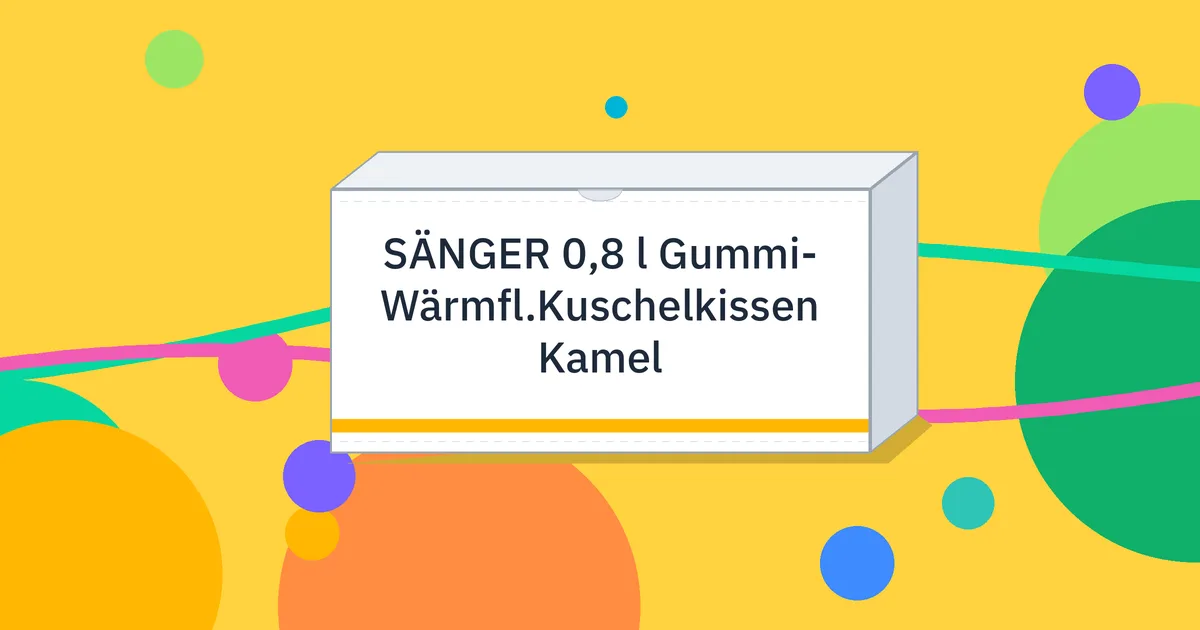 Symbolbild: Packung mit der Aufschrift SÄNGER 0,8 l Gummi-Wärmfl.Kuschelkissen Kamel (PZN 04115792) – Verfügbarkeit und Bezug in Apotheken in Frankfurt am Main