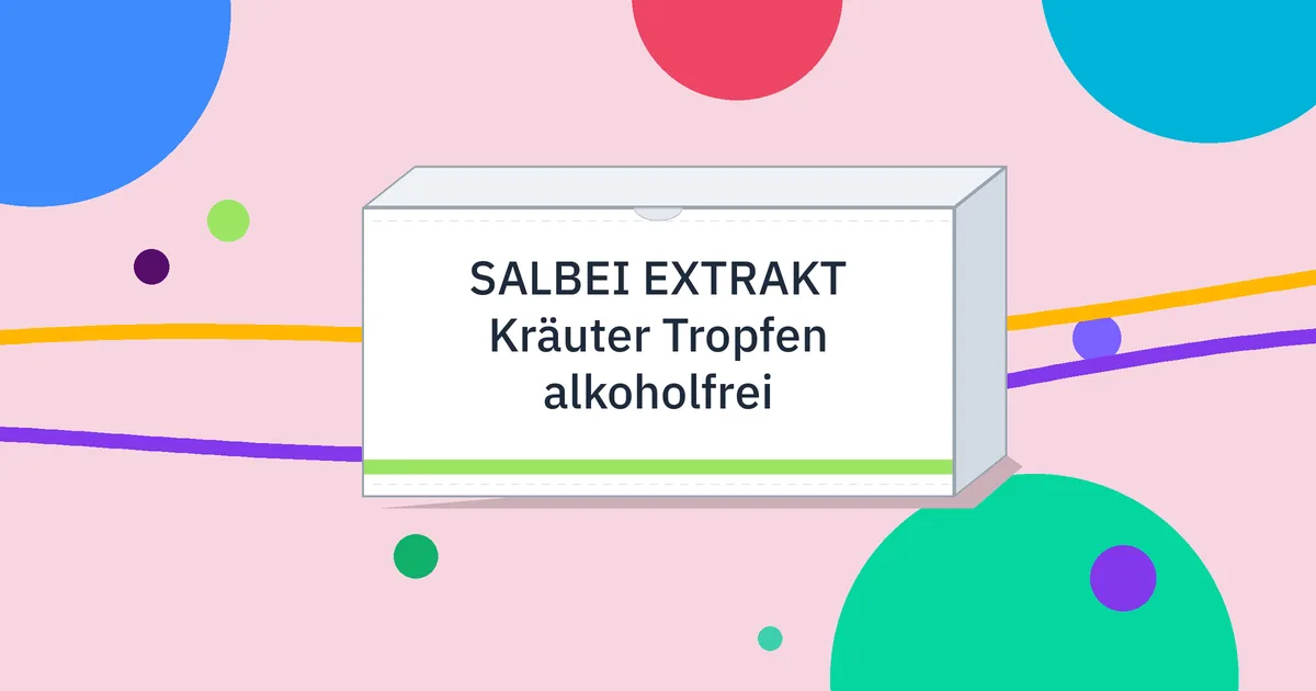 Symbolbild: Packung mit der Aufschrift SALBEI EXTRAKT Kräuter Tropfen alkoholfrei (PZN 20232072) – Verfügbarkeit und Bezug in Apotheken in Frankfurt am Main