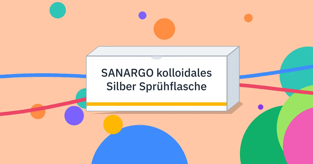 Symbolbild: Packung mit der Aufschrift SANARGO kolloidales Silber Sprühflasche (PZN 10186678) – Verfügbarkeit und Bezug in Apotheken in Frankfurt am Main