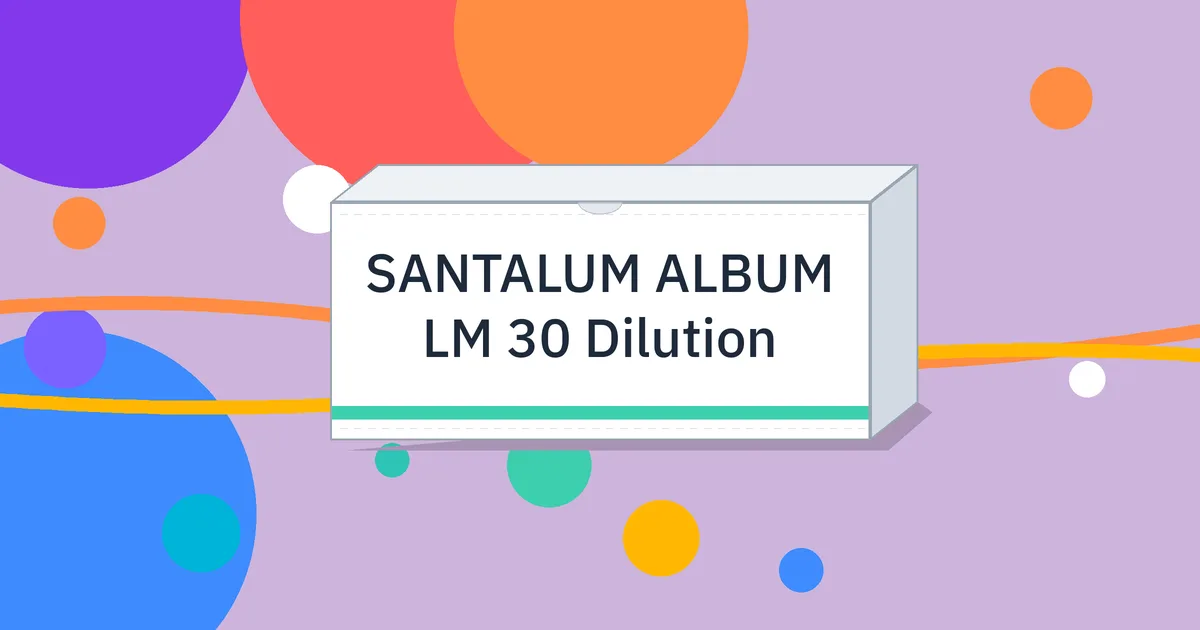 Symbolbild: Packung mit der Aufschrift SANTALUM ALBUM LM 30 Dilution (PZN 13684862) – Verfügbarkeit und Bezug in Apotheken in Frankfurt am Main
