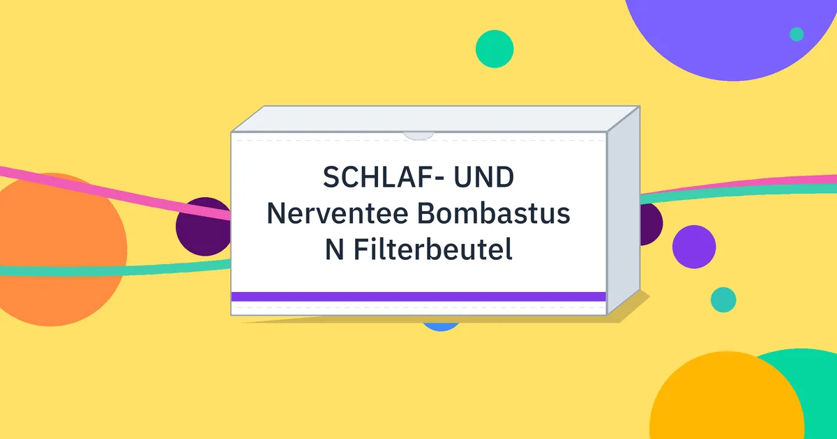 Symbolbild: Packung mit der Aufschrift SCHLAF- UND Nerventee Bombastus N Filterbeutel (PZN 10400953) – Verfügbarkeit und Bezug in Apotheken in Frankfurt am Main