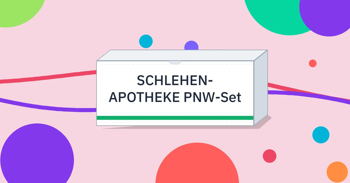 Symbolbild: Packung mit der Aufschrift SCHLEHEN-APOTHEKE PNW-Set (PZN 16229383) – Verfügbarkeit und Bezug in Apotheken in Frankfurt am Main