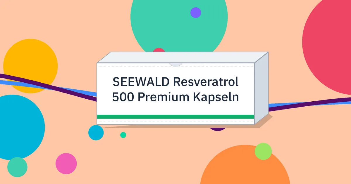 Symbolbild: Packung mit der Aufschrift SEEWALD Resveratrol 500 Premium Kapseln (PZN 19816922) – Verfügbarkeit und Bezug in Apotheken in Frankfurt am Main