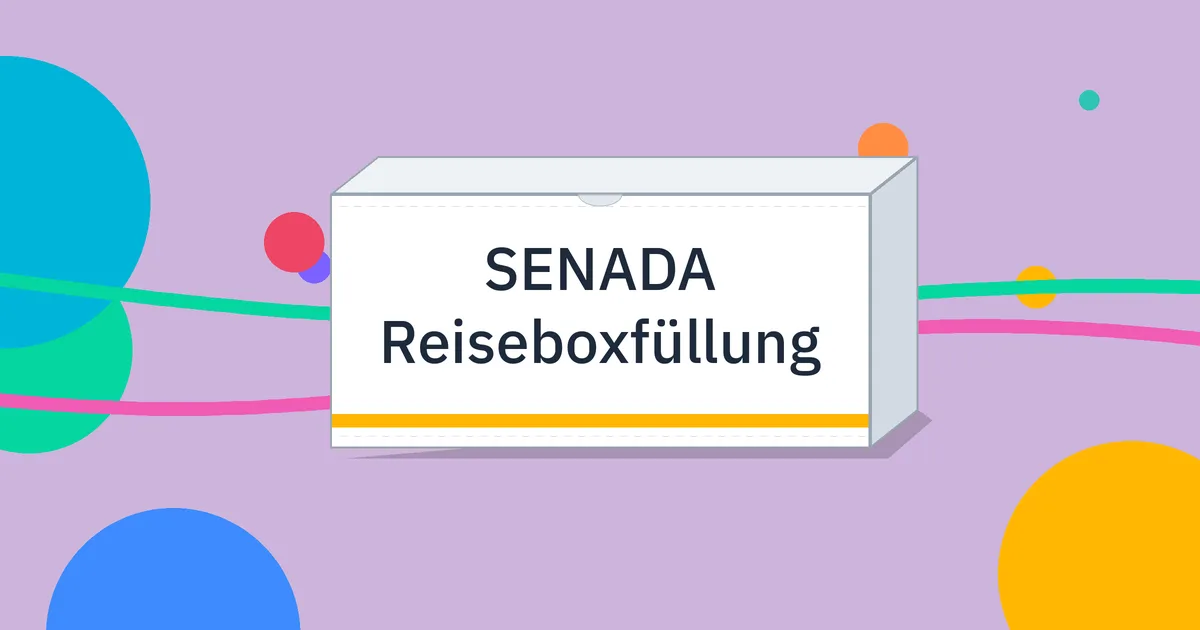 Symbolbild: Packung mit der Aufschrift SENADA Reiseboxfüllung (PZN 02415573) – Verfügbarkeit und Bezug in Apotheken in Frankfurt am Main