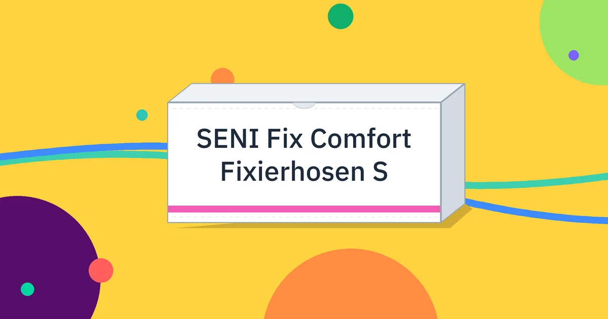 Symbolbild: Packung mit der Aufschrift SENI Fix Comfort Fixierhosen S (PZN 10790902) – Verfügbarkeit und Bezug in Apotheken in Frankfurt am Main