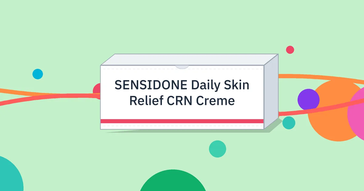 Symbolbild: Packung mit der Aufschrift SENSIDONE Daily Skin Relief CRN Creme (PZN 20630743) – Verfügbarkeit und Bezug in Apotheken in Frankfurt am Main