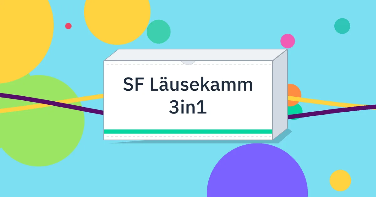 Symbolbild: Packung mit der Aufschrift SF Läusekamm 3in1 (PZN 10521059) – Verfügbarkeit und Bezug in Apotheken in Frankfurt am Main