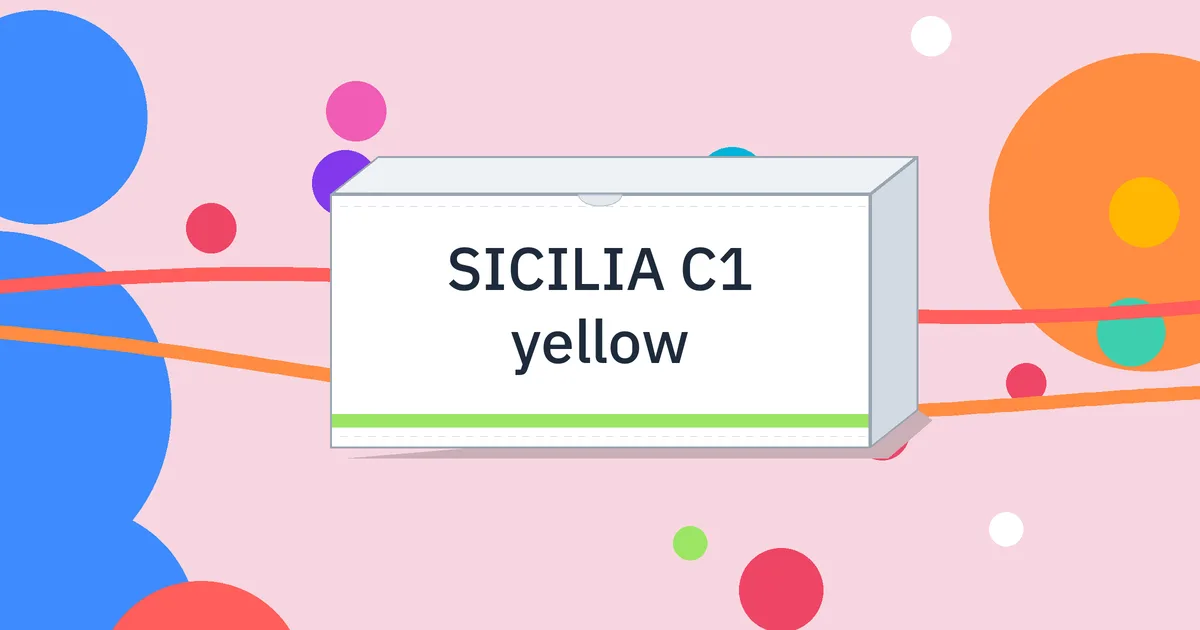 Symbolbild: Packung mit der Aufschrift SICILIA C1 yellow (PZN 20220991) – Verfügbarkeit und Bezug in Apotheken in Frankfurt am Main