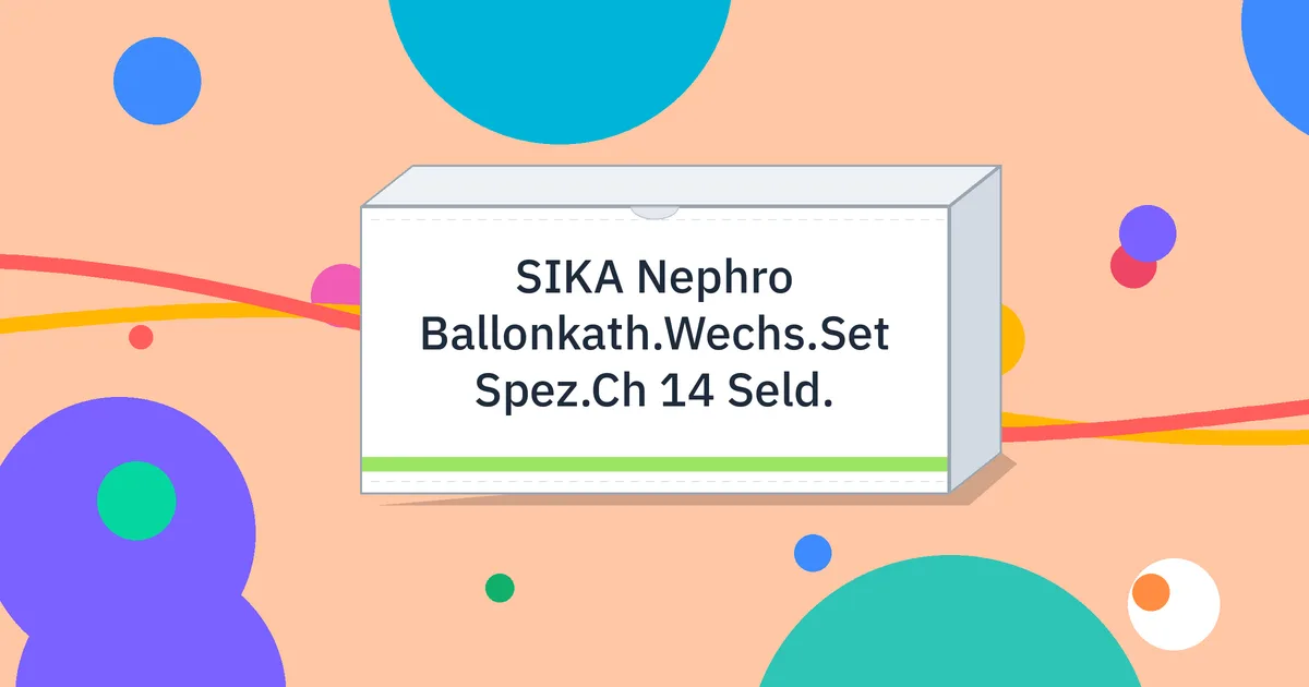 Symbolbild: Packung mit der Aufschrift SIKA Nephro Ballonkath.Wechs.Set Spez.Ch 14 Seld. (PZN 03409505) – Verfügbarkeit und Bezug in Apotheken in Frankfurt am Main