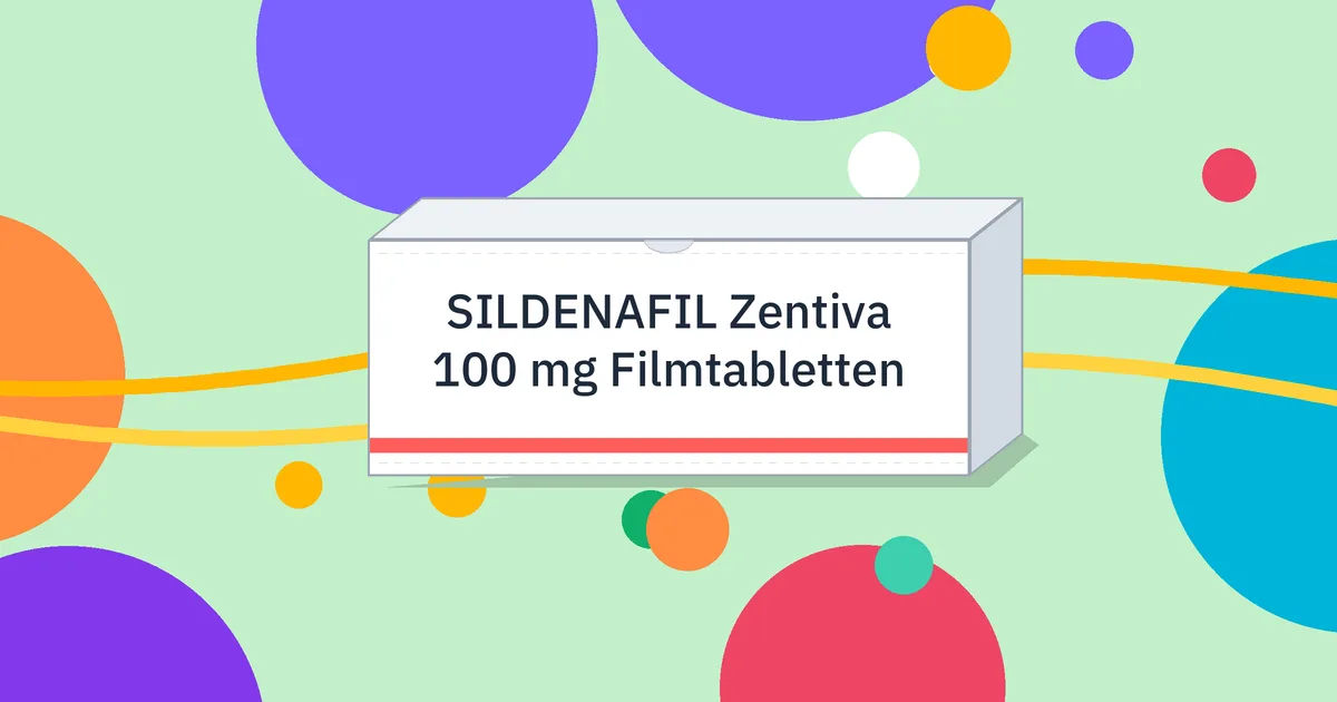 Symbolbild: Packung mit der Aufschrift SILDENAFIL Zentiva 100 mg Filmtabletten (PZN 12902340) – Verfügbarkeit und Bezug in Apotheken in Frankfurt am Main