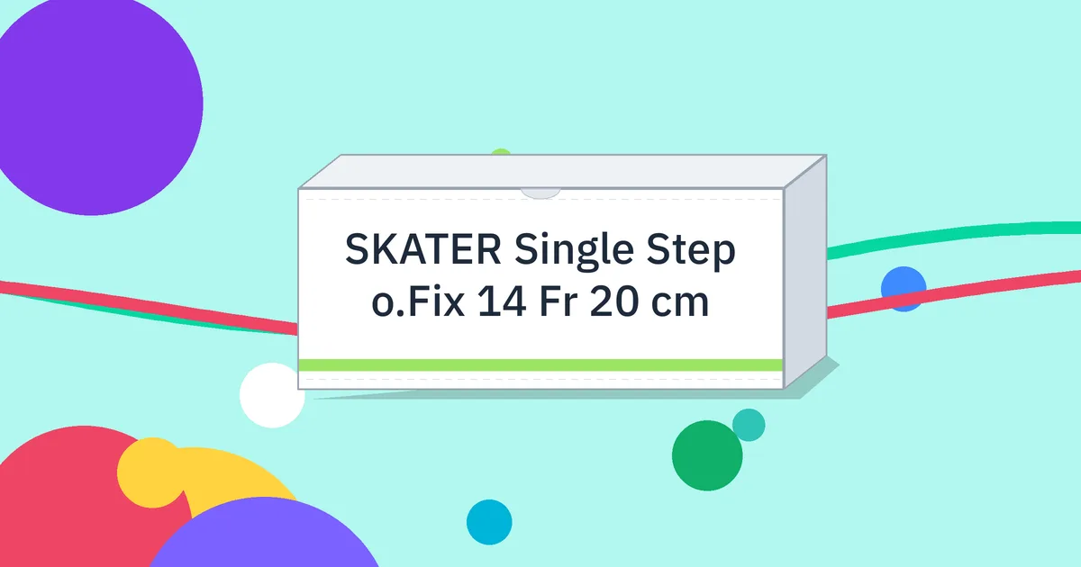 Symbolbild: Packung mit der Aufschrift SKATER Single Step o.Fix 14 Fr 20 cm (PZN 06770087) – Verfügbarkeit und Bezug in Apotheken in Frankfurt am Main