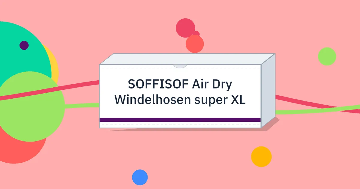 Symbolbild: Packung mit der Aufschrift SOFFISOF Air Dry Windelhosen super XL (PZN 12566333) – Verfügbarkeit und Bezug in Apotheken in Frankfurt am Main