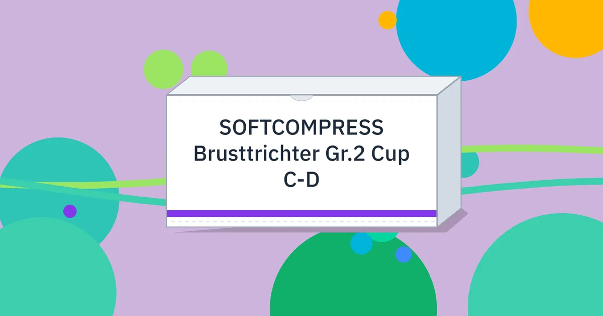 Symbolbild: Packung mit der Aufschrift SOFTCOMPRESS Brusttrichter Gr.2 Cup C-D (PZN 13505925) – Verfügbarkeit und Bezug in Apotheken in Frankfurt am Main