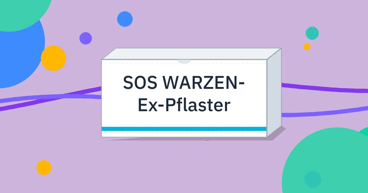 Symbolbild: Packung mit der Aufschrift SOS WARZEN-Ex-Pflaster (PZN 15570507) – Verfügbarkeit und Bezug in Apotheken in Frankfurt am Main