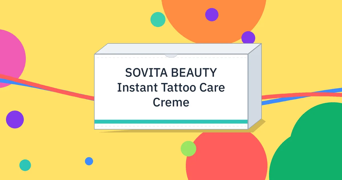 Symbolbild: Packung mit der Aufschrift SOVITA BEAUTY Instant Tattoo Care Creme (PZN 18059353) – Verfügbarkeit und Bezug in Apotheken in Frankfurt am Main