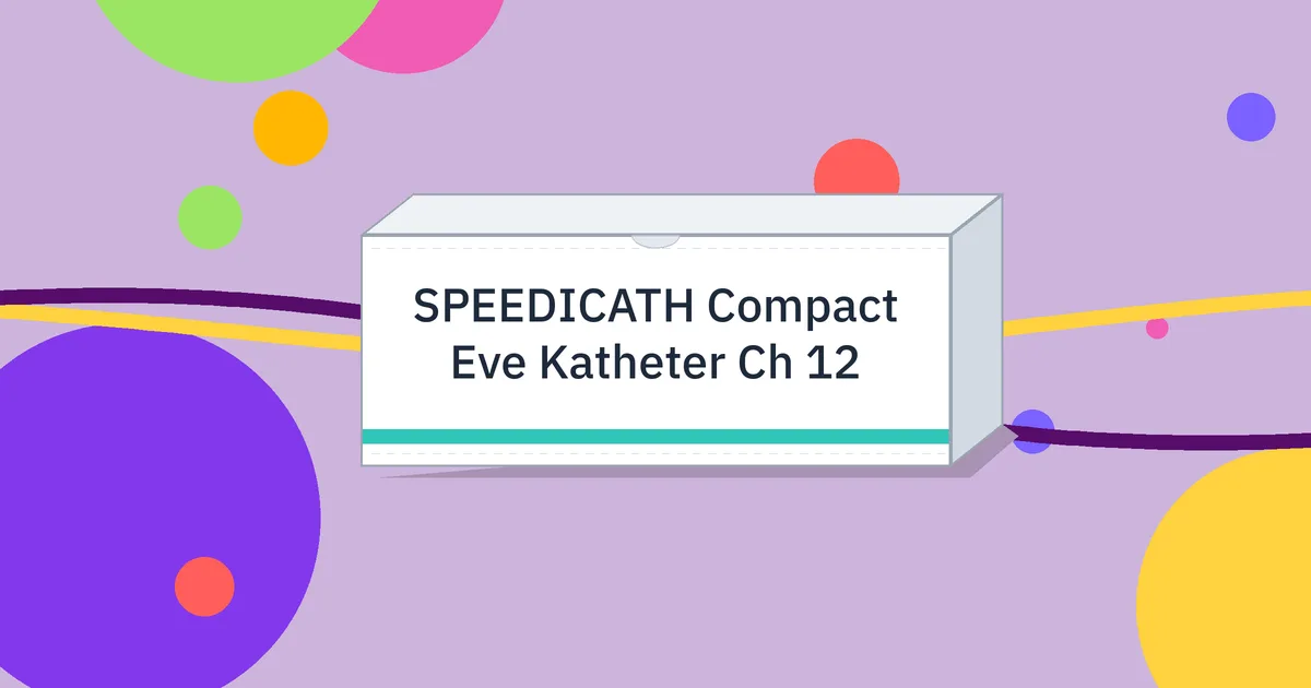 Symbolbild: Packung mit der Aufschrift SPEEDICATH Compact Eve Katheter Ch 12 (PZN 10796365) – Verfügbarkeit und Bezug in Apotheken in Frankfurt am Main
