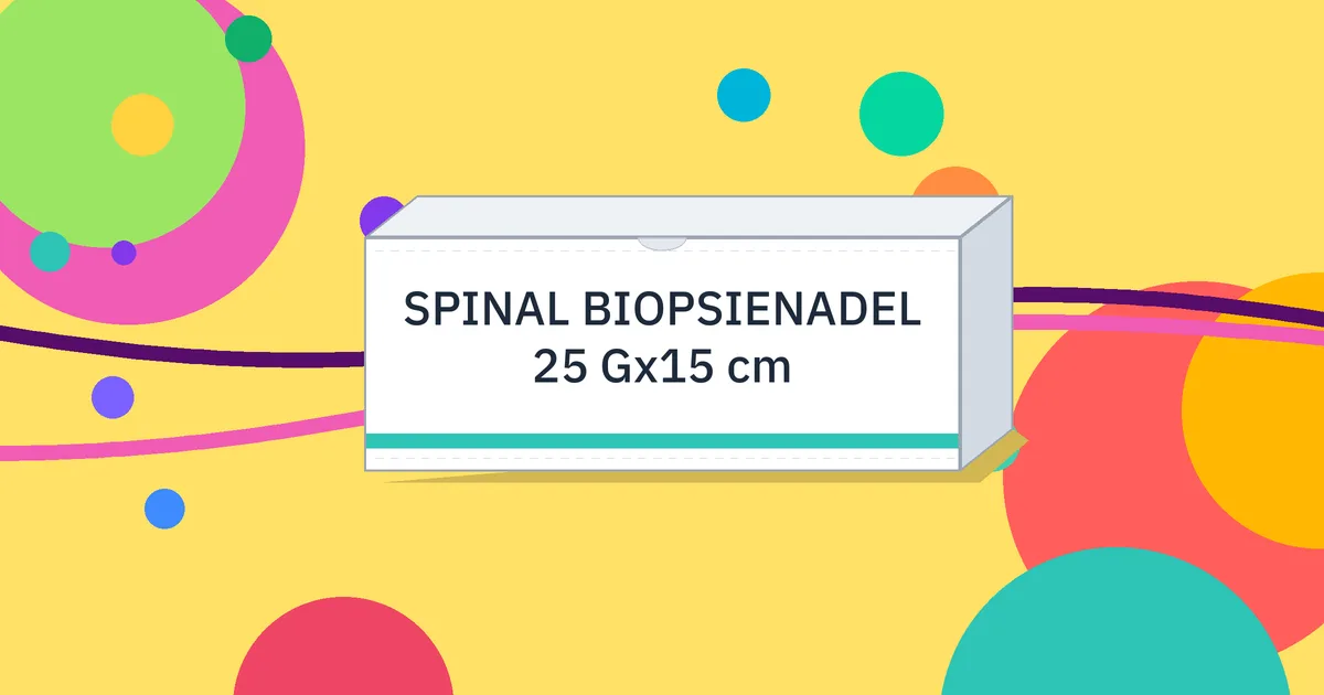 Symbolbild: Packung mit der Aufschrift SPINAL BIOPSIENADEL 25 Gx15 cm (PZN 00295461) – Verfügbarkeit und Bezug in Apotheken in Frankfurt am Main