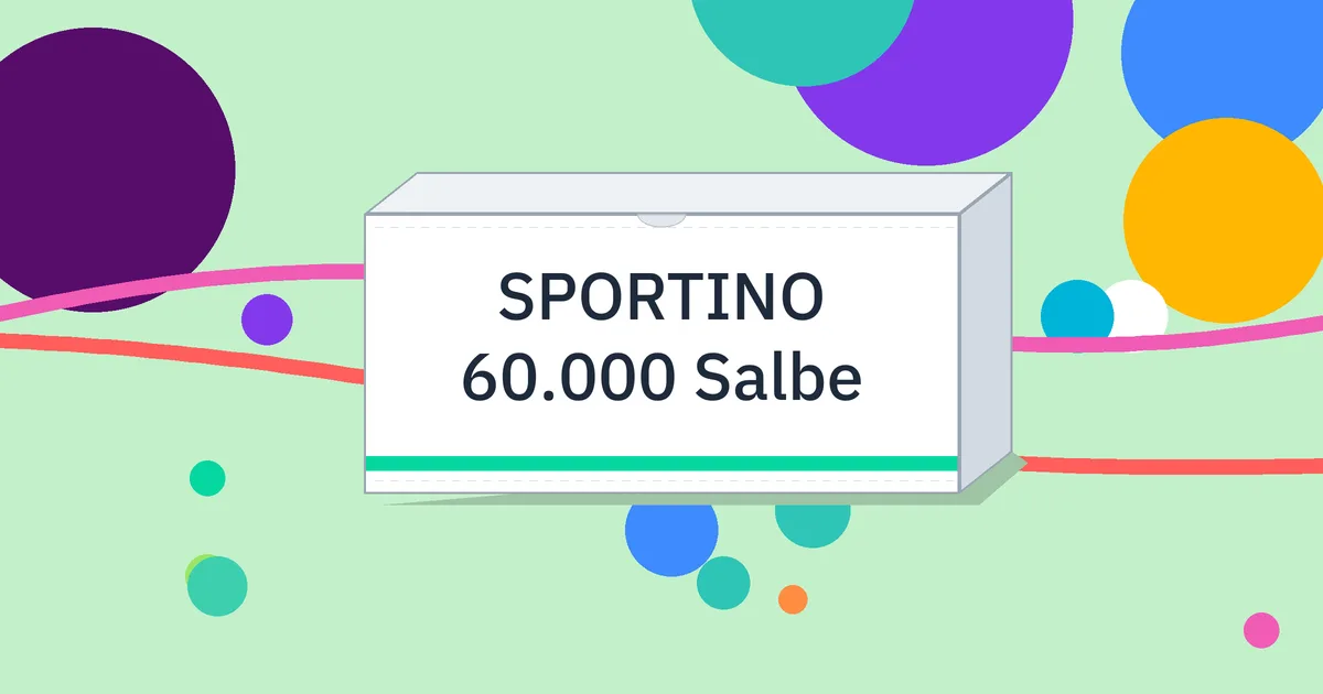 Symbolbild: Packung mit der Aufschrift SPORTINO 60.000 Salbe (PZN 04752286) – Verfügbarkeit und Bezug in Apotheken in Frankfurt am Main