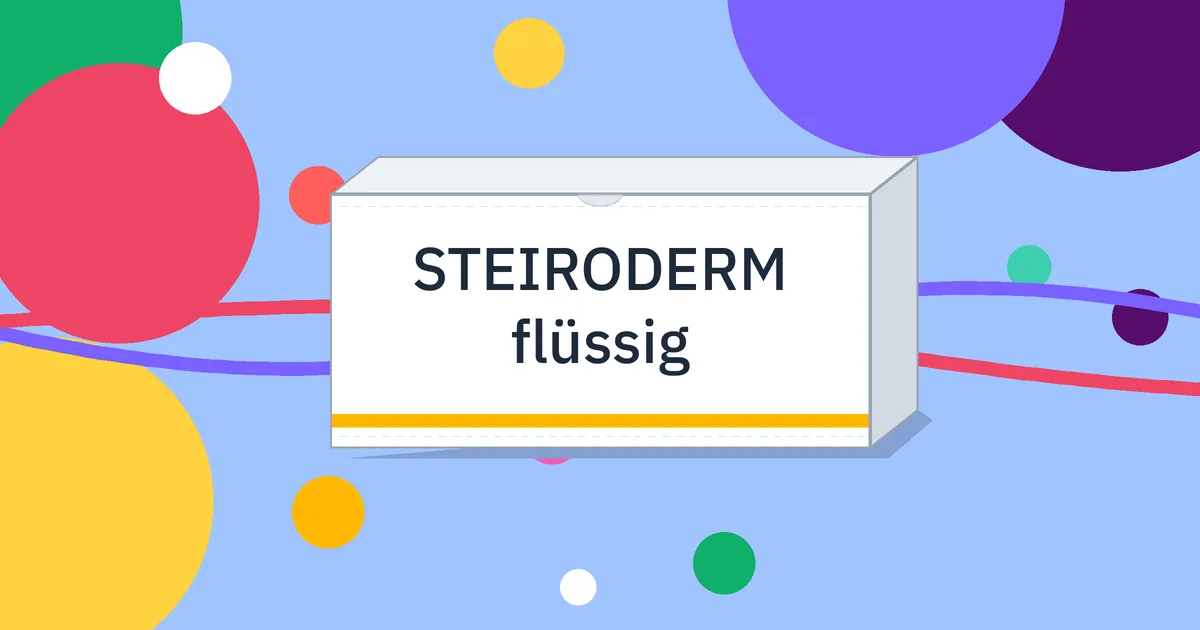 Symbolbild: Packung mit der Aufschrift STEIRODERM flüssig (PZN 03495982) – Verfügbarkeit und Bezug in Apotheken in Frankfurt am Main