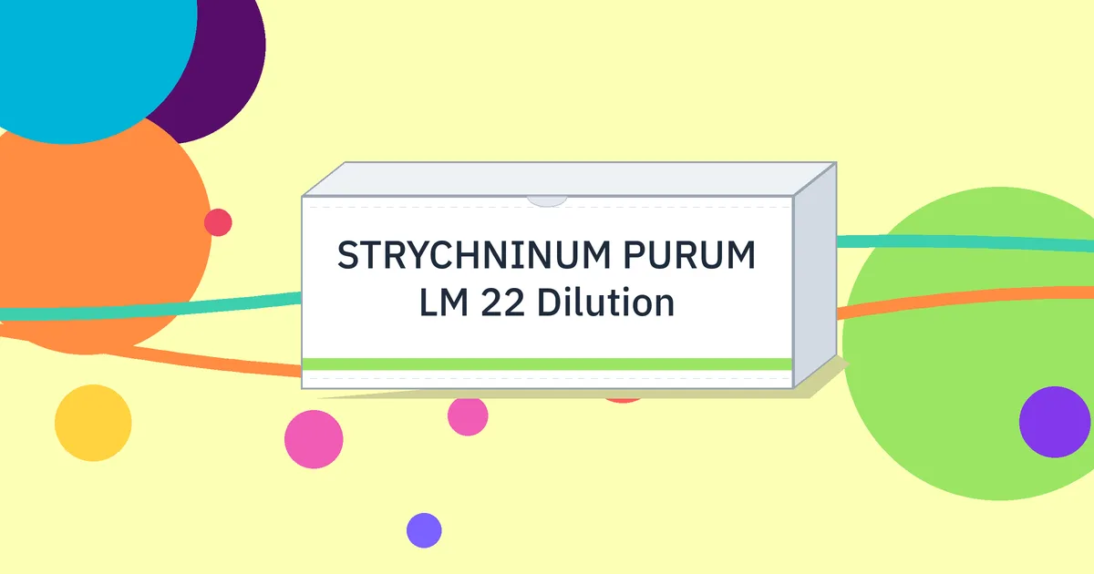 Symbolbild: Packung mit der Aufschrift STRYCHNINUM PURUM LM 22 Dilution (PZN 13207777) – Verfügbarkeit und Bezug in Apotheken in Frankfurt am Main