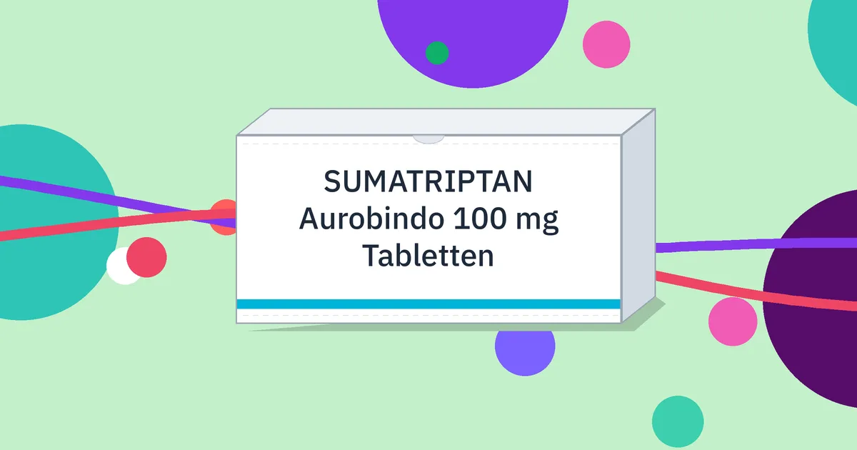 Symbolbild: Packung mit der Aufschrift SUMATRIPTAN Aurobindo 100 mg Tabletten (PZN 18369094) – Verfügbarkeit und Bezug in Apotheken in Frankfurt am Main