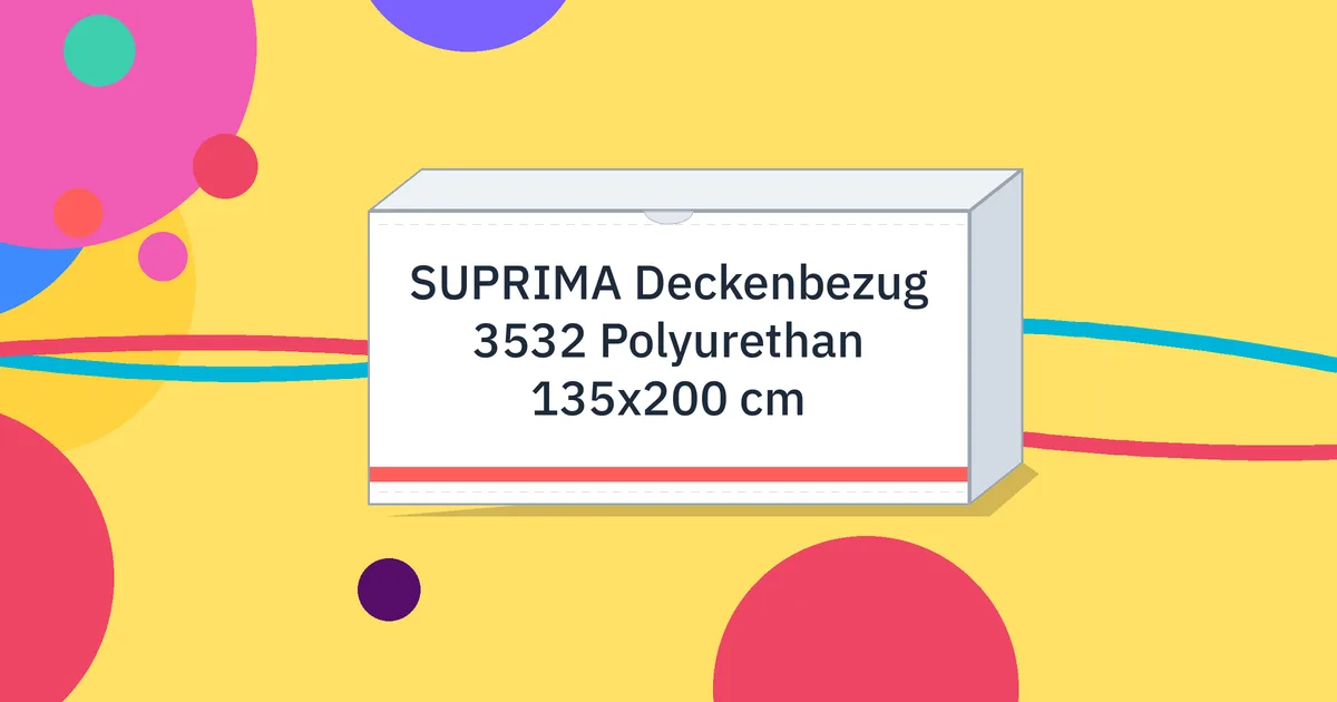 Symbolbild: Packung mit der Aufschrift SUPRIMA Deckenbezug 3532 Polyurethan 135x200 cm (PZN 04107462) – Verfügbarkeit und Bezug in Apotheken in Frankfurt am Main