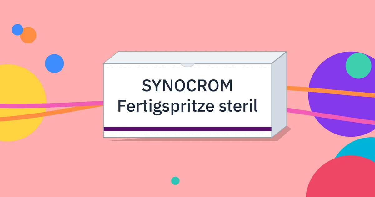 Symbolbild: Packung mit der Aufschrift SYNOCROM Fertigspritze steril (PZN 03820117) – Verfügbarkeit und Bezug in Apotheken in Frankfurt am Main