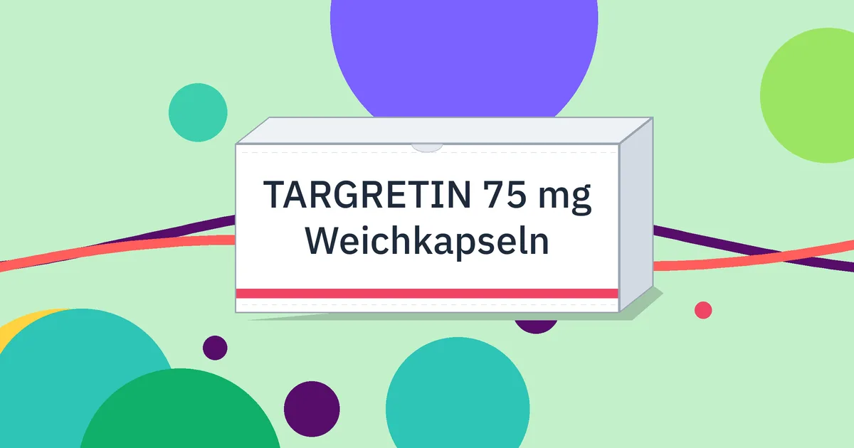 Symbolbild: Packung mit der Aufschrift TARGRETIN 75 mg Weichkapseln (PZN 09704636) – Verfügbarkeit und Bezug in Apotheken in Frankfurt am Main