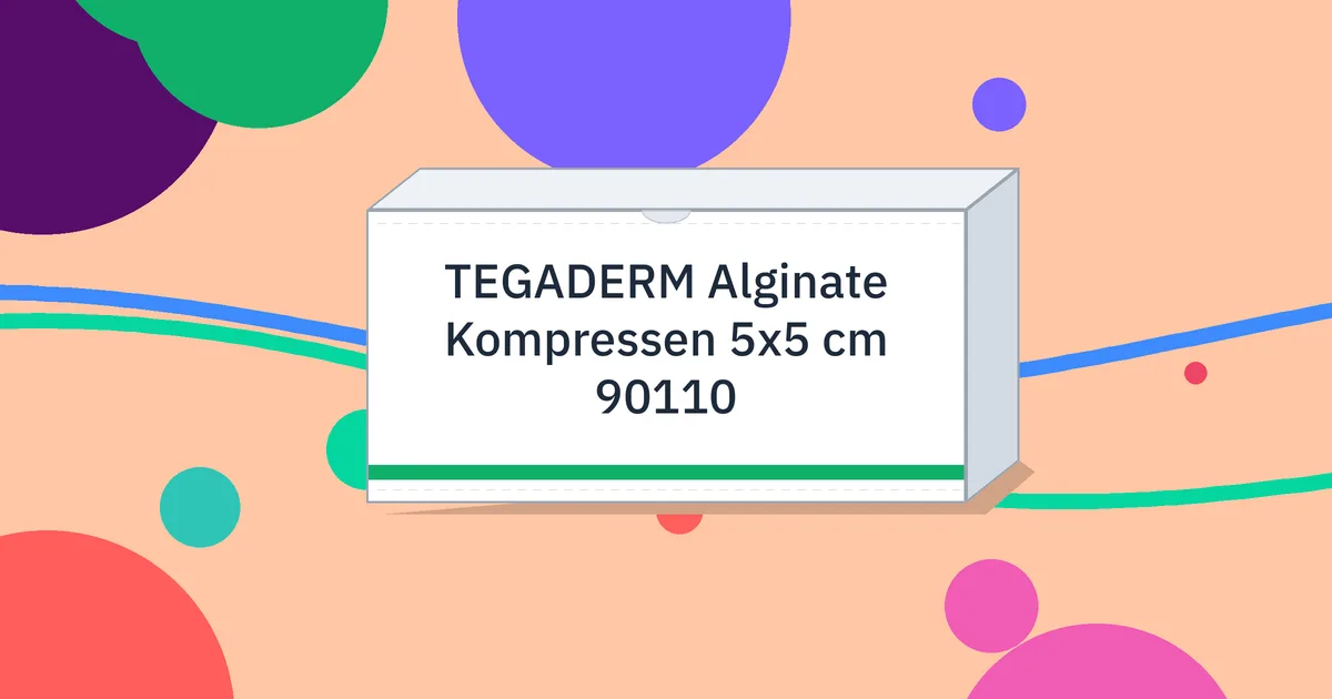 Symbolbild: Packung mit der Aufschrift TEGADERM Alginate Kompressen 5x5 cm 90110 (PZN 06837621) – Verfügbarkeit und Bezug in Apotheken in Frankfurt am Main