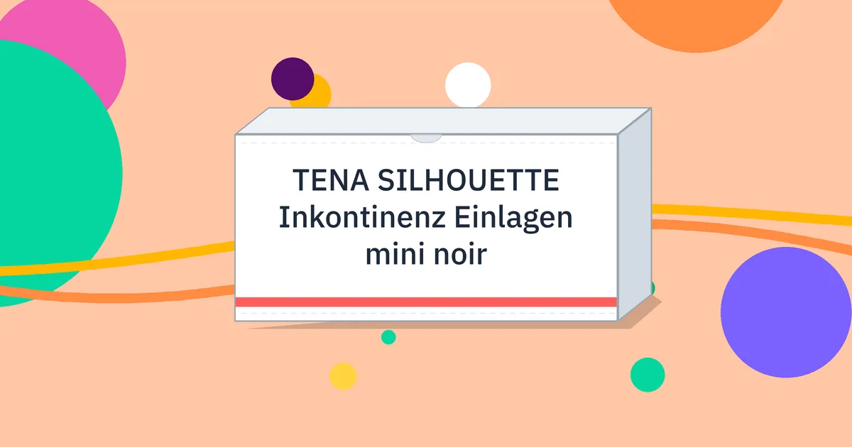 Symbolbild: Packung mit der Aufschrift TENA SILHOUETTE Inkontinenz Einlagen mini noir (PZN 15896999) – Verfügbarkeit und Bezug in Apotheken in Frankfurt am Main