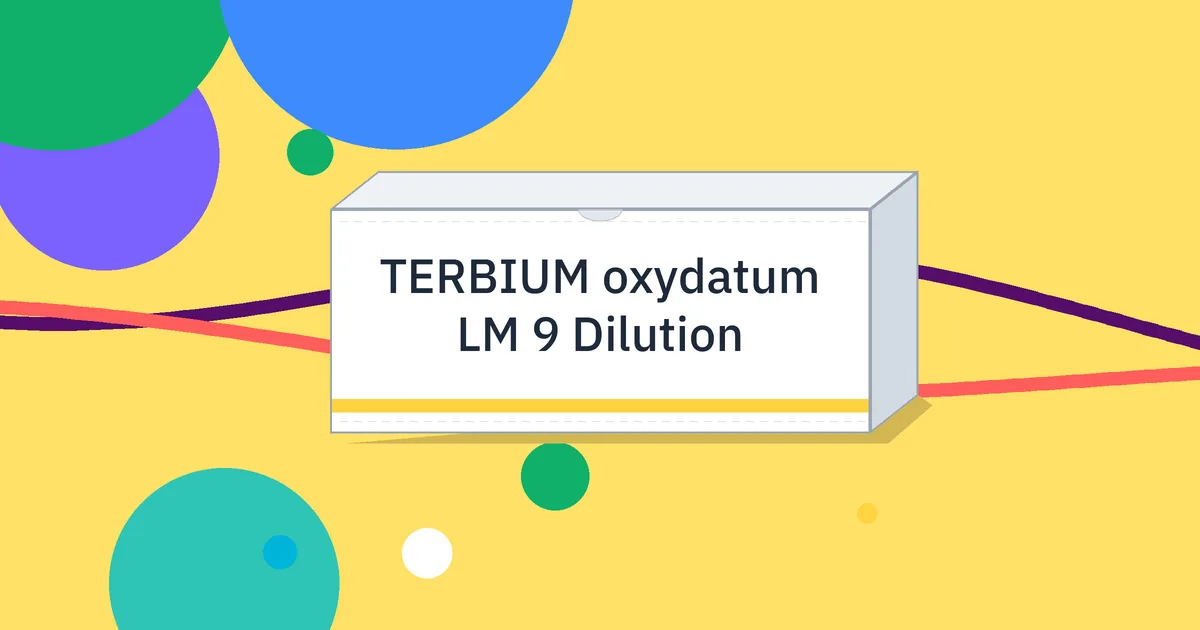 Symbolbild: Packung mit der Aufschrift TERBIUM oxydatum LM 9 Dilution (PZN 13216109) – Verfügbarkeit und Bezug in Apotheken in Frankfurt am Main