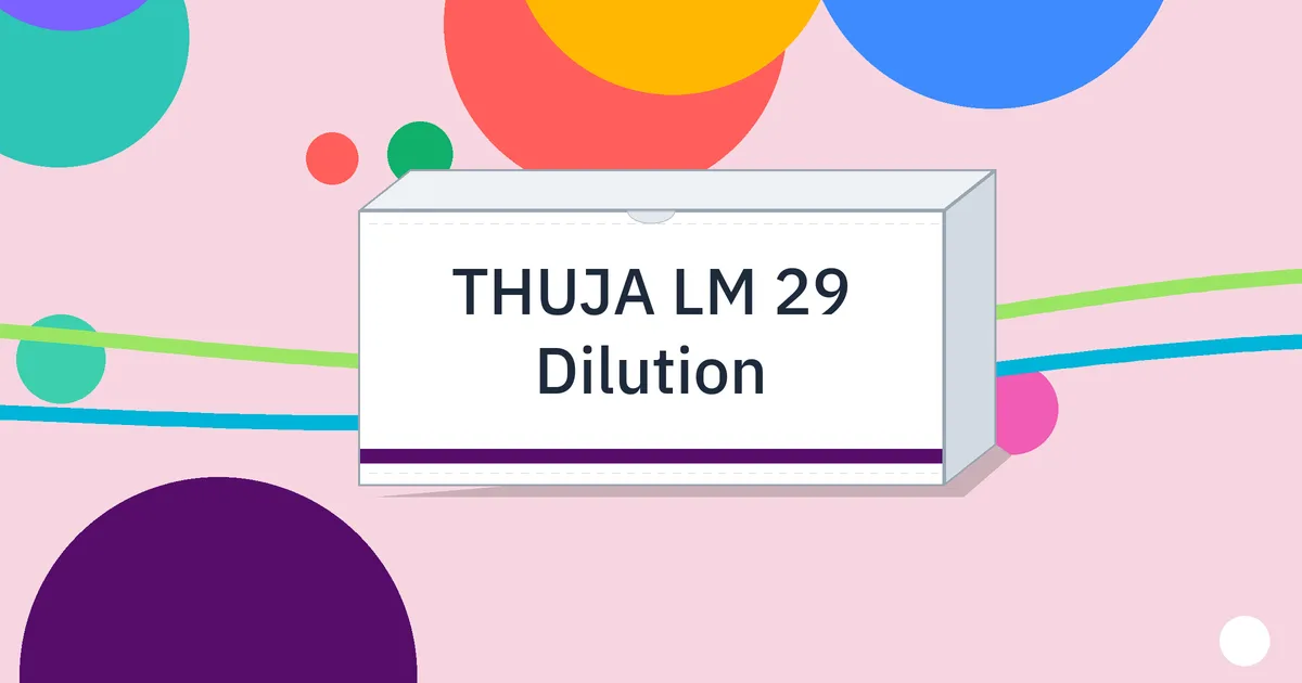 Symbolbild: Packung mit der Aufschrift THUJA LM 29 Dilution (PZN 13222268) – Verfügbarkeit und Bezug in Apotheken in Frankfurt am Main