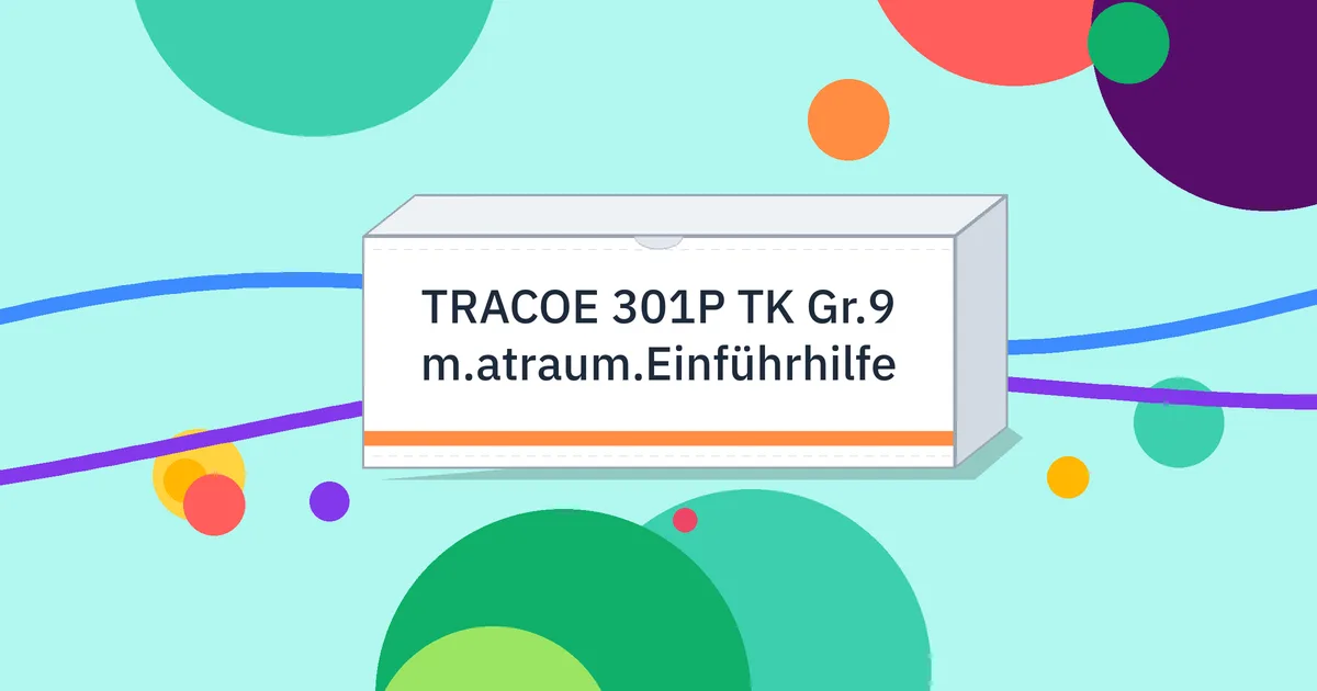 Symbolbild: Packung mit der Aufschrift TRACOE 301P TK Gr.9 m.atraum.Einführhilfe (PZN 04260123) – Verfügbarkeit und Bezug in Apotheken in Frankfurt am Main