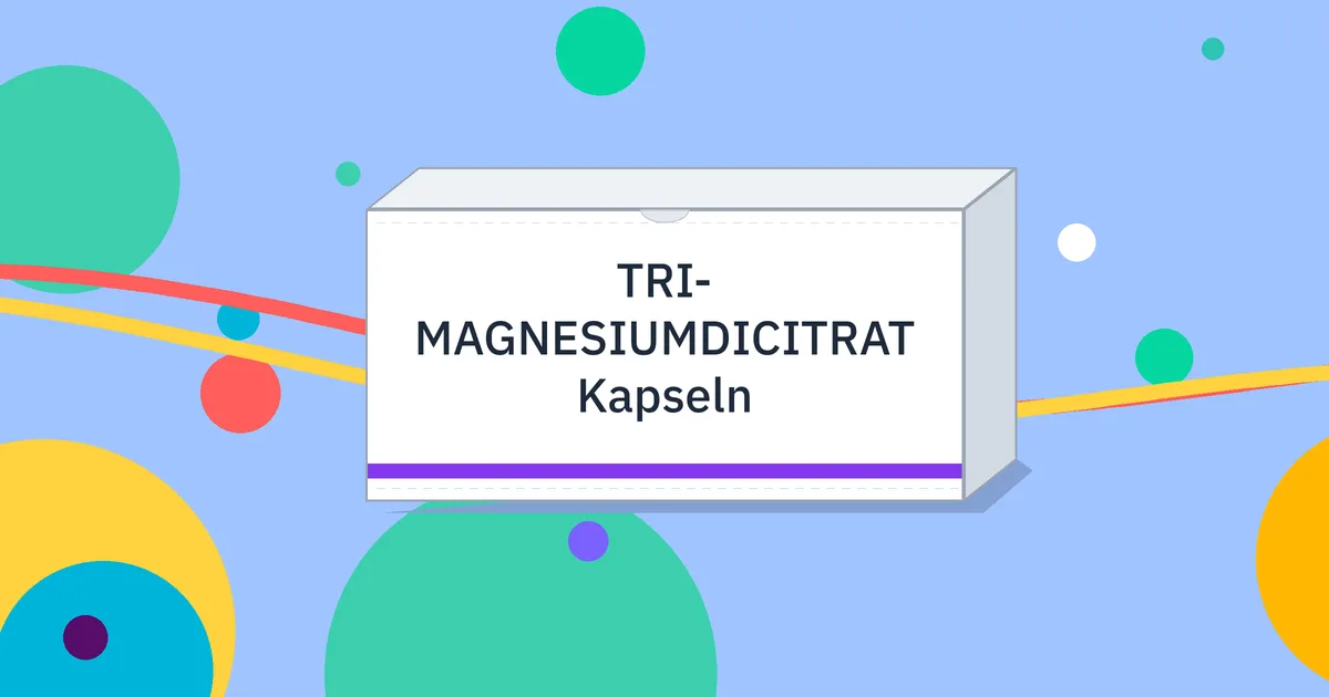 Symbolbild: Packung mit der Aufschrift TRI-MAGNESIUMDICITRAT Kapseln (PZN 19626067) – Verfügbarkeit und Bezug in Apotheken in Frankfurt am Main
