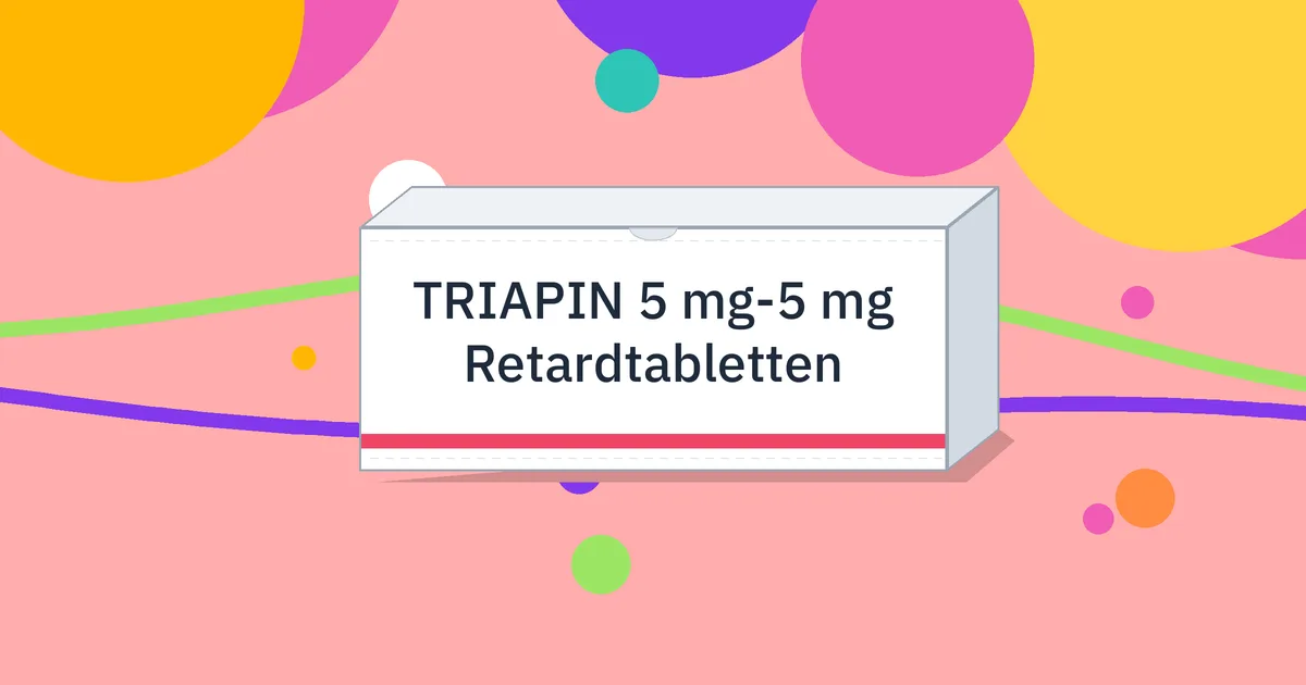 Symbolbild: Packung mit der Aufschrift TRIAPIN 5 mg-5 mg Retardtabletten (PZN 15376840) – Verfügbarkeit und Bezug in Apotheken in Frankfurt am Main