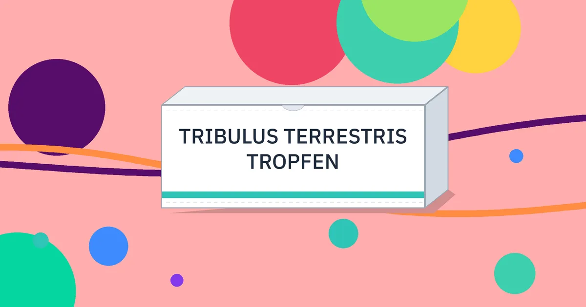 Symbolbild: Packung mit der Aufschrift TRIBULUS TERRESTRIS TROPFEN (PZN 14128092) – Verfügbarkeit und Bezug in Apotheken in Frankfurt am Main