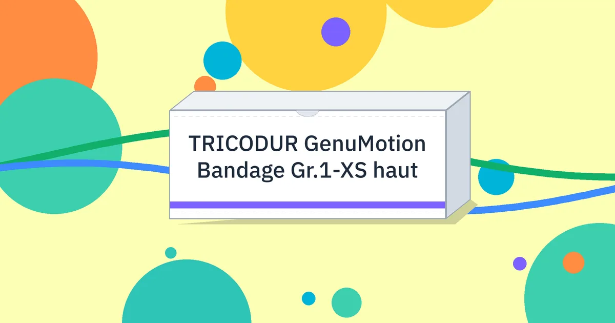 Symbolbild: Packung mit der Aufschrift TRICODUR GenuMotion Bandage Gr.1-XS haut (PZN 06415274) – Verfügbarkeit und Bezug in Apotheken in Frankfurt am Main