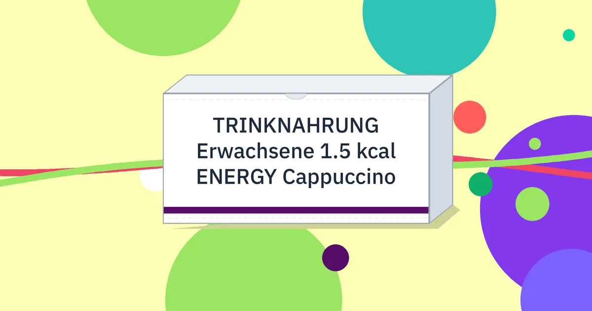 Symbolbild: Packung mit der Aufschrift TRINKNAHRUNG Erwachsene 1.5 kcal ENERGY Cappuccino (PZN 16917054) – Verfügbarkeit und Bezug in Apotheken in Frankfurt am Main