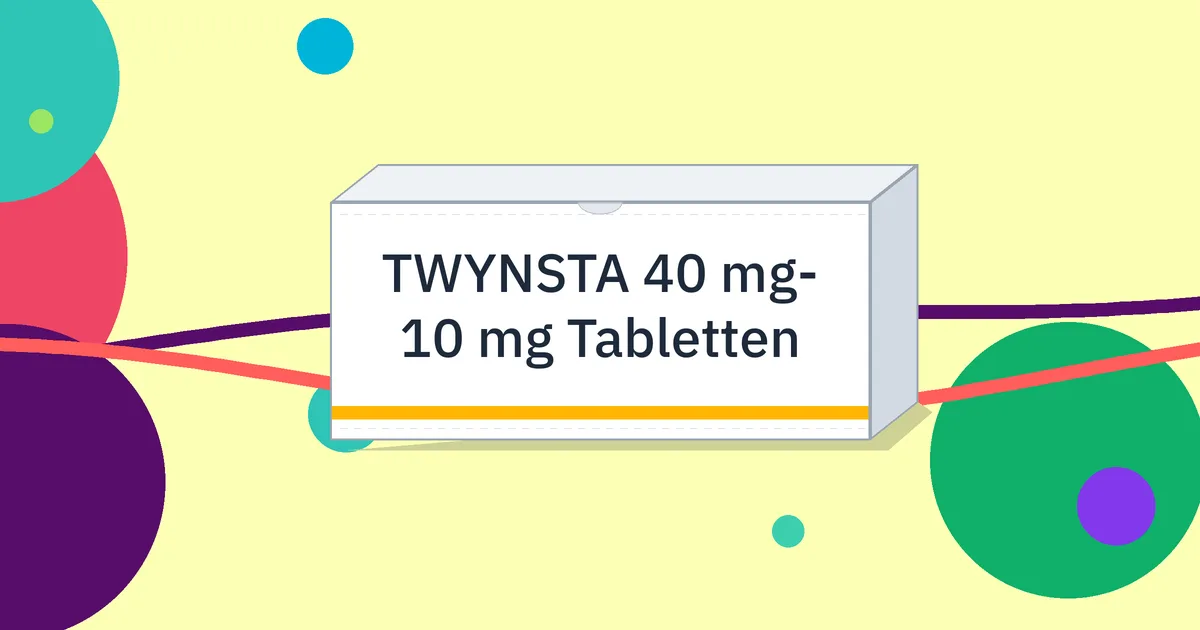 Symbolbild: Packung mit der Aufschrift TWYNSTA 40 mg-10 mg Tabletten (PZN 05547743) – Verfügbarkeit und Bezug in Apotheken in Frankfurt am Main