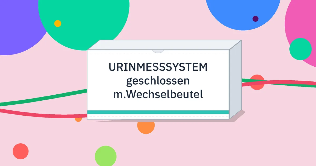 Symbolbild: Packung mit der Aufschrift URINMESSSYSTEM geschlossen m.Wechselbeutel (PZN 11214804) – Verfügbarkeit und Bezug in Apotheken in Frankfurt am Main