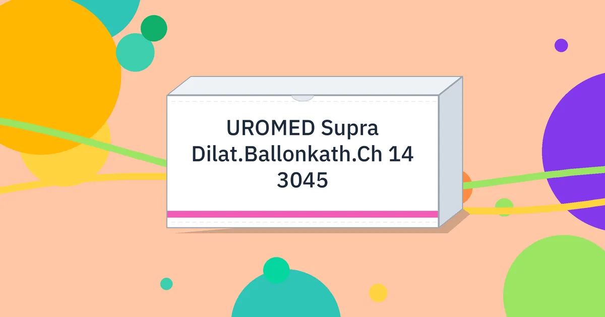 Symbolbild: Packung mit der Aufschrift UROMED Supra Dilat.Ballonkath.Ch 14 3045 (PZN 04742046) – Verfügbarkeit und Bezug in Apotheken in Frankfurt am Main