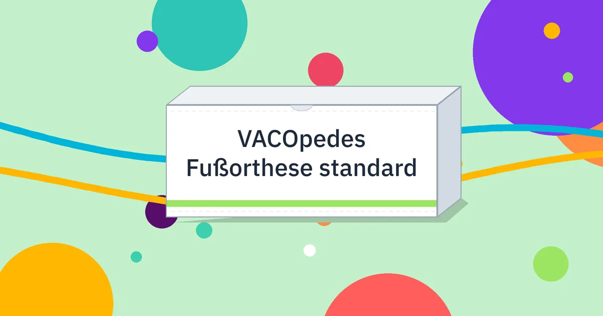 Symbolbild: Packung mit der Aufschrift VACOpedes Fußorthese standard (PZN 03160218) – Verfügbarkeit und Bezug in Apotheken in Frankfurt am Main