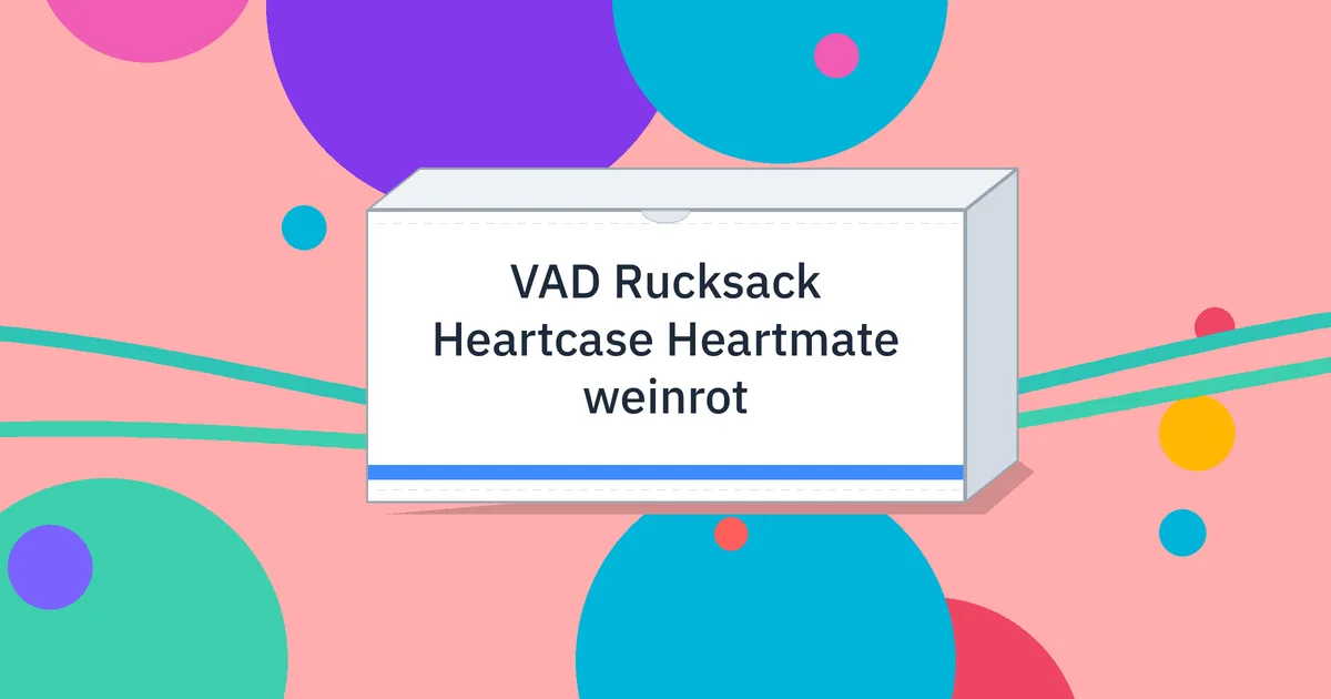 Symbolbild: Packung mit der Aufschrift VAD Rucksack Heartcase Heartmate weinrot (PZN 18499980) – Verfügbarkeit und Bezug in Apotheken in Frankfurt am Main